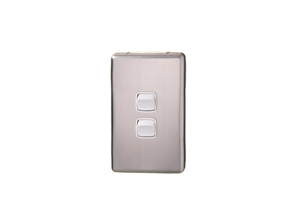 Cover for 2 Gang Switch - Satin Chrome - Ozlite