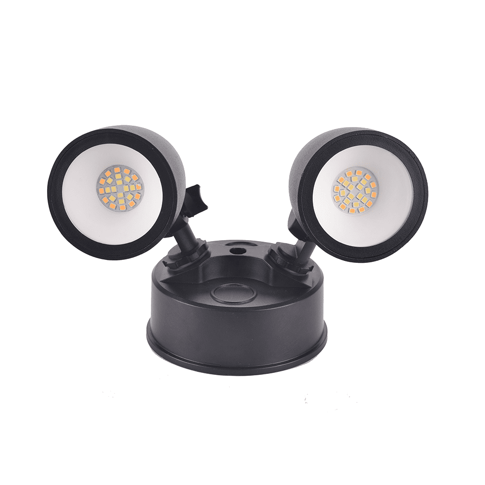 TWIN 2 X10W SECURITY SPOT LIGHT 3CCT BLACK - NO SENSOR - Ozlite