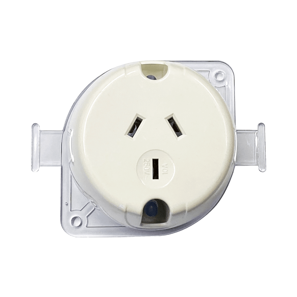 SINGLE SURFACE SOCKET WHITE 3PIN 10AMP 250V - Ozlite