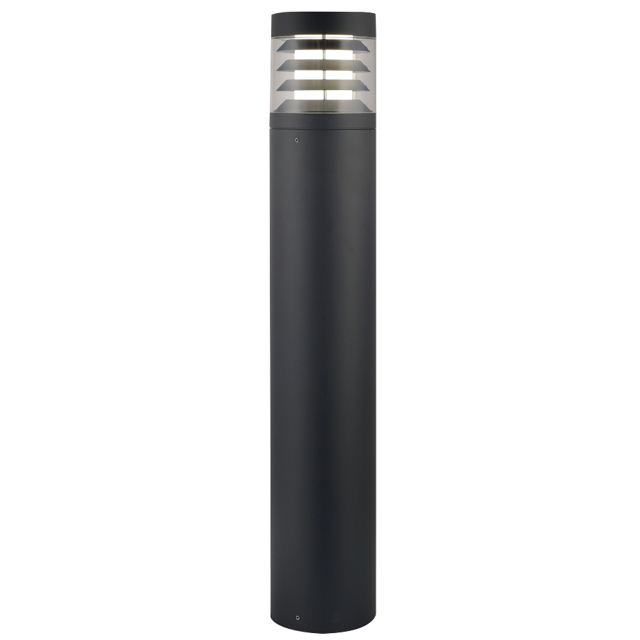 25W LED BOLLARD BLACK IP65 3K 4K SWITCHABLE IK10 178x1000mm - Ozlite