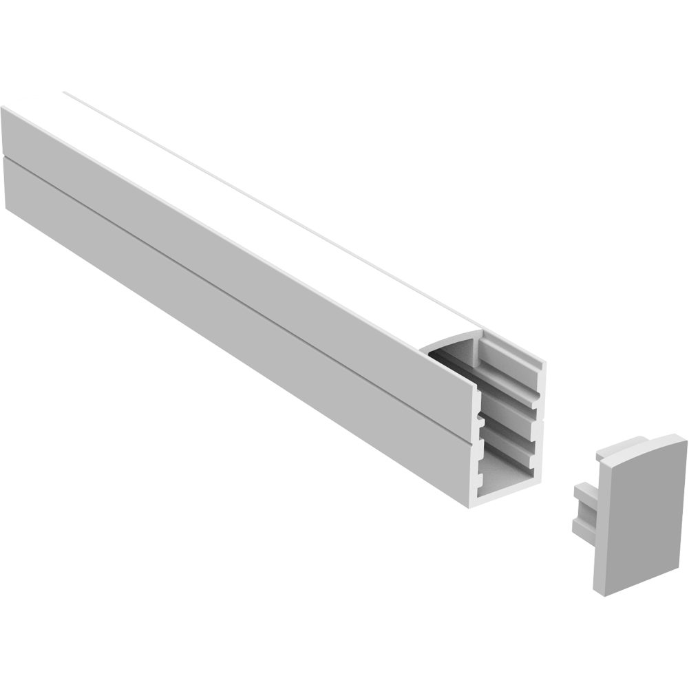 ALUMINIUM PROFILE 10 X 15MM SURFACE MOUNT INC DIFFUSER - Ozlite