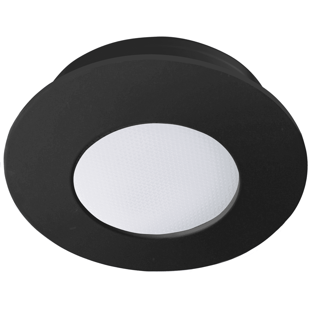 2.5W 3000K Recessed LED Shelf/Cabinet Downlight in Black - Ozlite